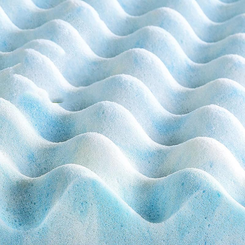 Fancial 1.5" Swirl Gel Cooling Memory Foam Mattress Top, Cooling Airflow Design, Queen
