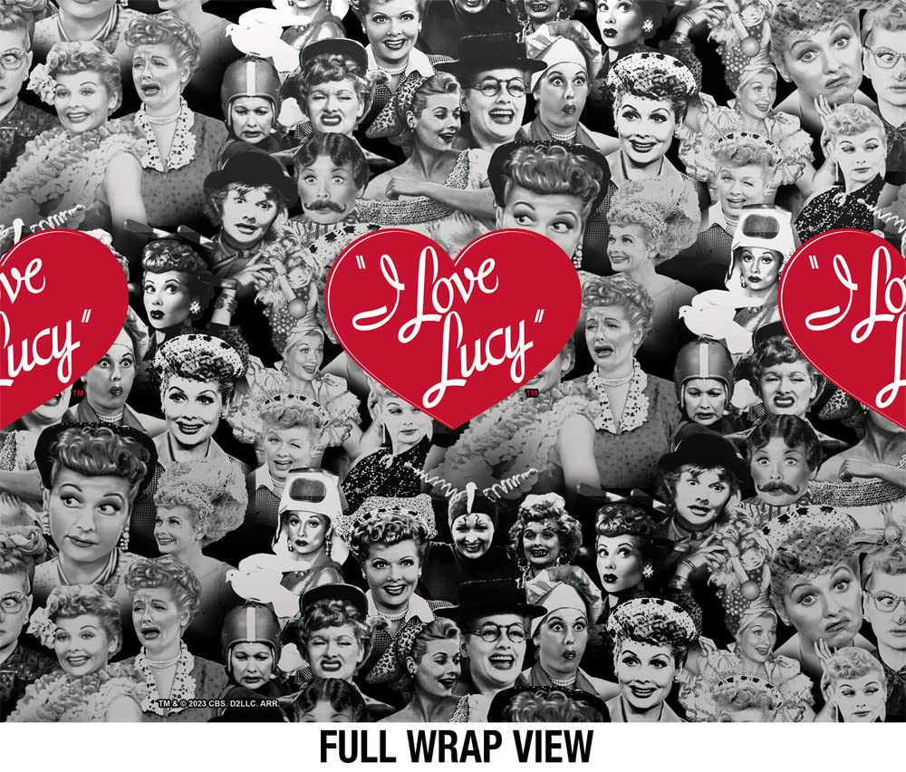 I Love Lucy OFFICIAL Faces 24 oz Insulated Canteen Water Bottle, Leak Resistant, Vacuum Insulated Stainless Steel with Loop Cap, Black