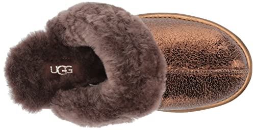UGG Women's Scuffette II Metallic Sparkle Slipper, Bronze, 6