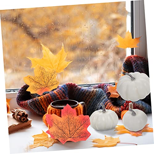 Garneck 2 Sets Artificial Pumpkin Tablescape Decor Garland Decor Halloween Props Thanksgiving Maple Leaves Foam Pumpkin Mini Halloween Pumpkin Simulation Pumpkin Decor Decorative Pumpkin