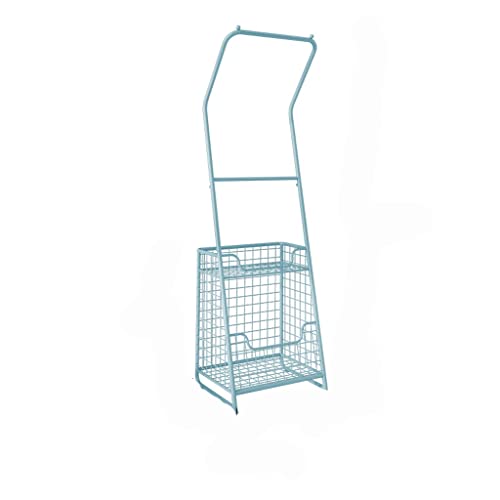 LUKEO Home Rack for Clothes Creative Bedroom Clothes Rack Corner Floor Hanger Capacity Storage Basket (Color : Black, Size : As shown)
