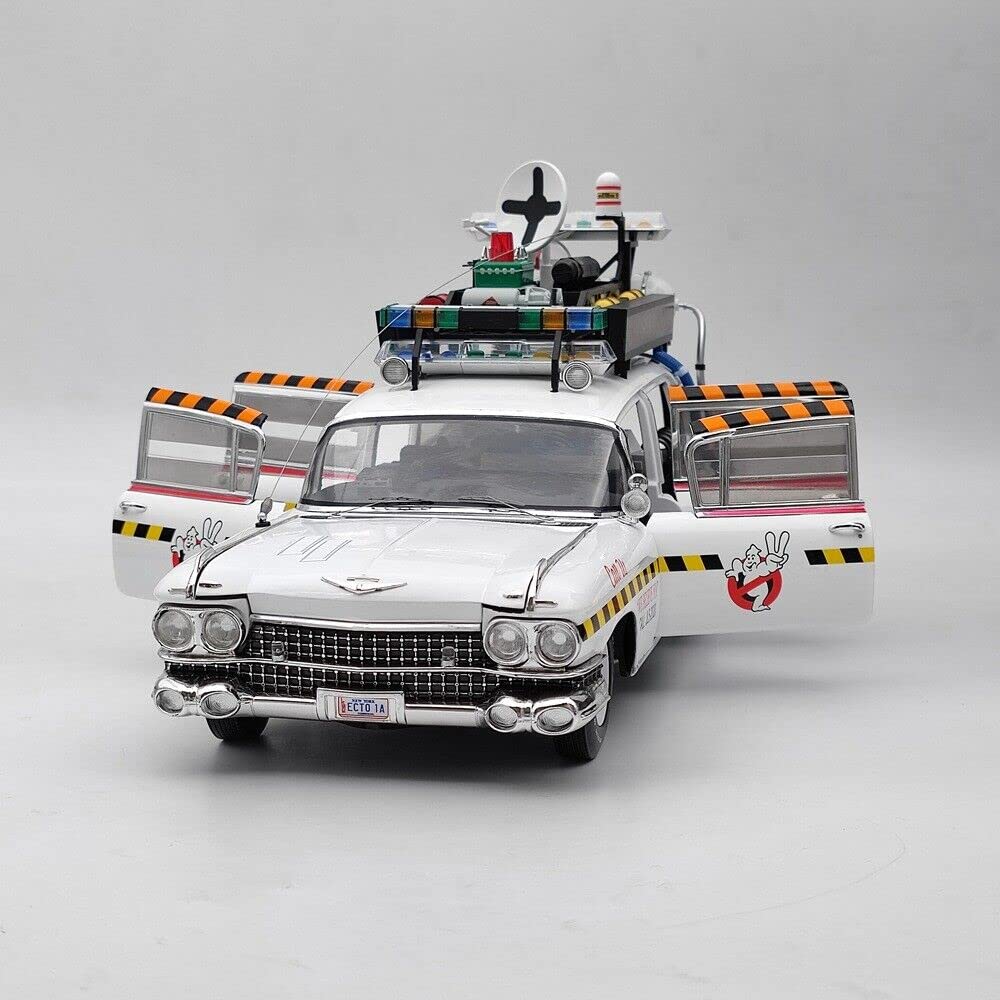 HW 1:18 for Cadillac Ghostbusters II ECTO 1A Elite X5470 Diecast Toys Car Models Gifts Collection Limited Edition