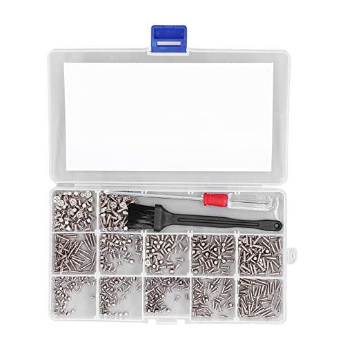 Oumefar Computer Screw Assortment, Computer Screws Kit Non Slide Flat Head for Laptop(Silver) Screws