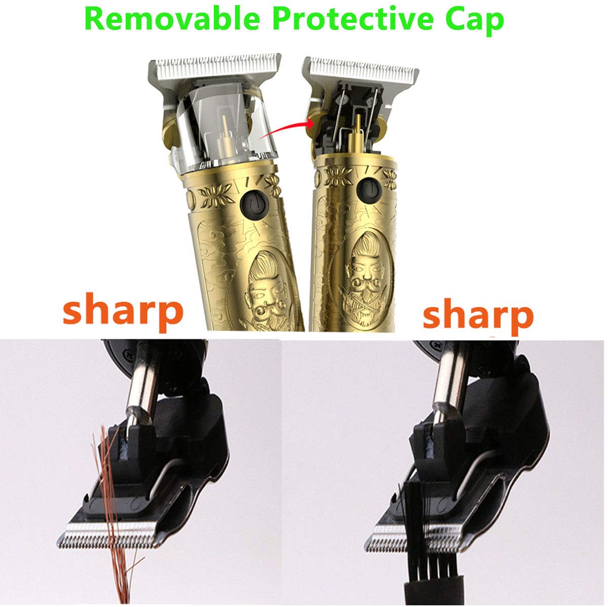 Hair Clippers for Men Professional Cordless T-Blade Beard Trimmer, Zero Gapped Head Shaver Kit, Powerful Motor Clippers for Hair Cutting, Long Run Time