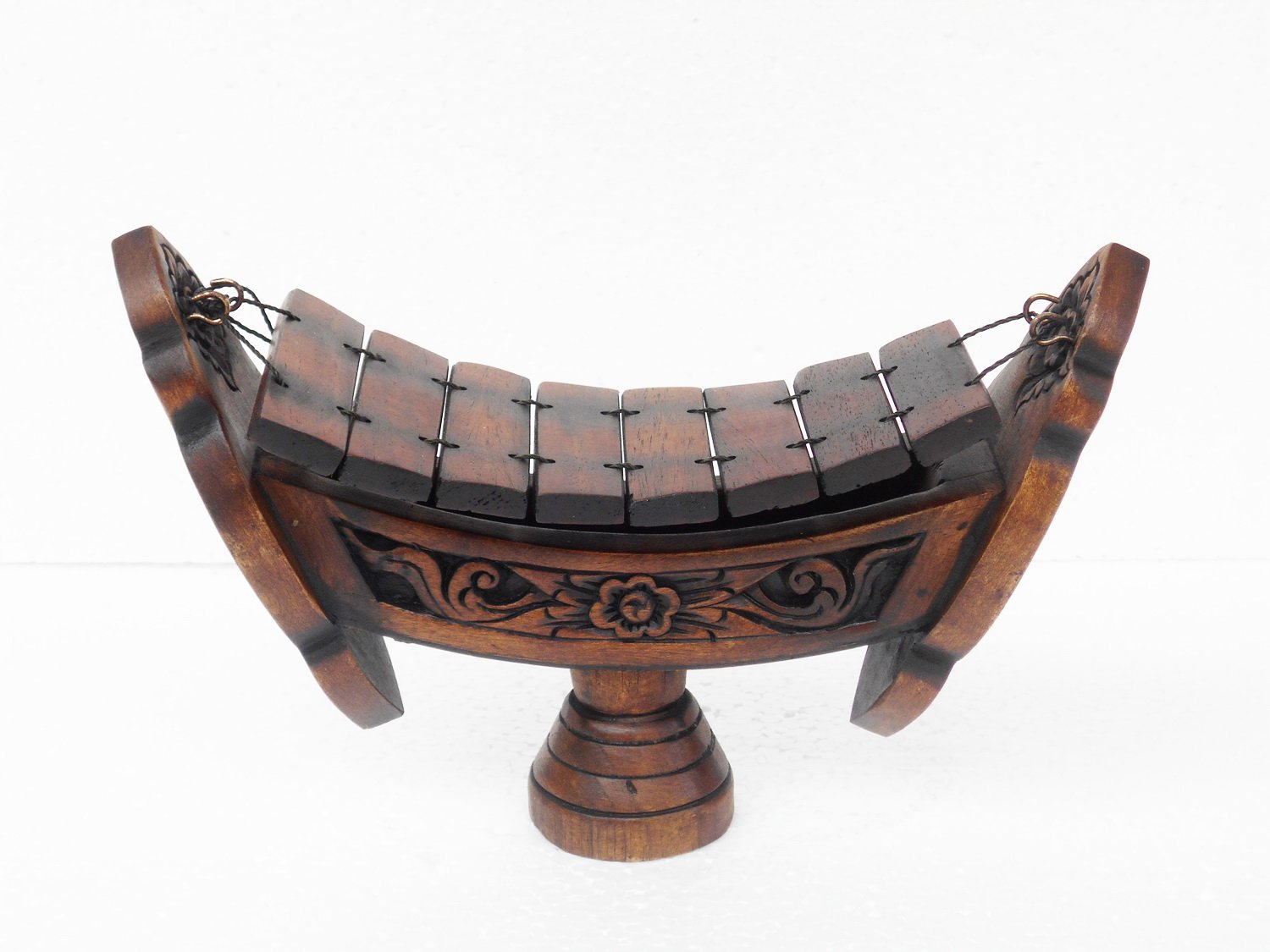 GABUR Thai Traditional Musical Instruments Teakwood Teak Wood Wooden Xylophone 8 Bar Notes, inch Wood040