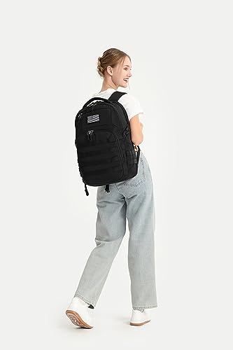Wotony Military tactical backpack, black tactical backpack for men MOLLE backpack small tactical backpack assault bag used for outdoor hiking(Black)