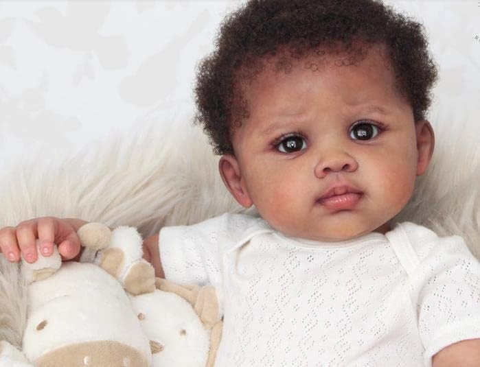 iCradle Reborn Baby Doll 24" African American Soft Silicone Realistic Toddler Toy for Kids Age 3+