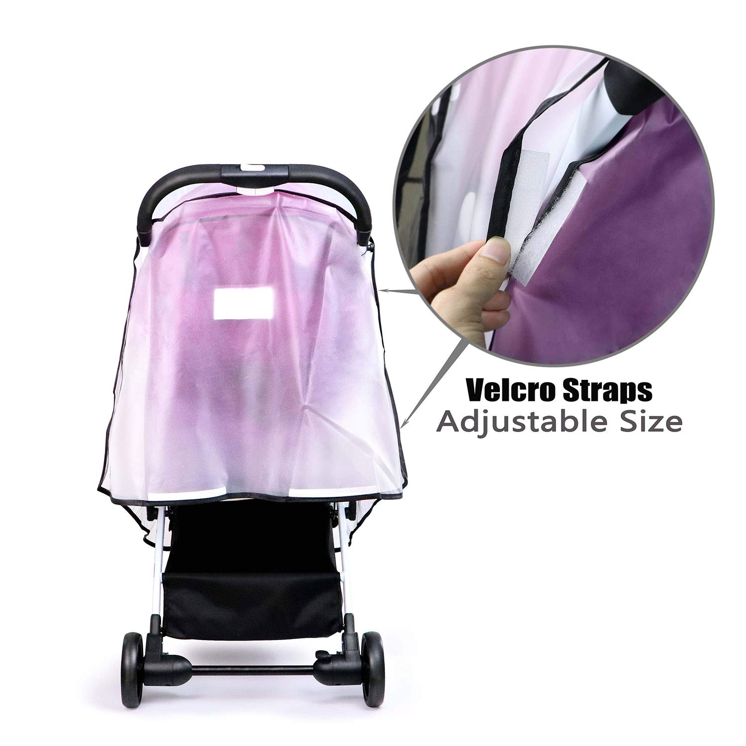 FANGSUN Universal Stroller Rain Cover, Baby Stroller Weather Shield, WaterproofâStroller Cover, Travel Umbrella Stroller Wind Dust Shield, Food Grade EVA, Eye Protect