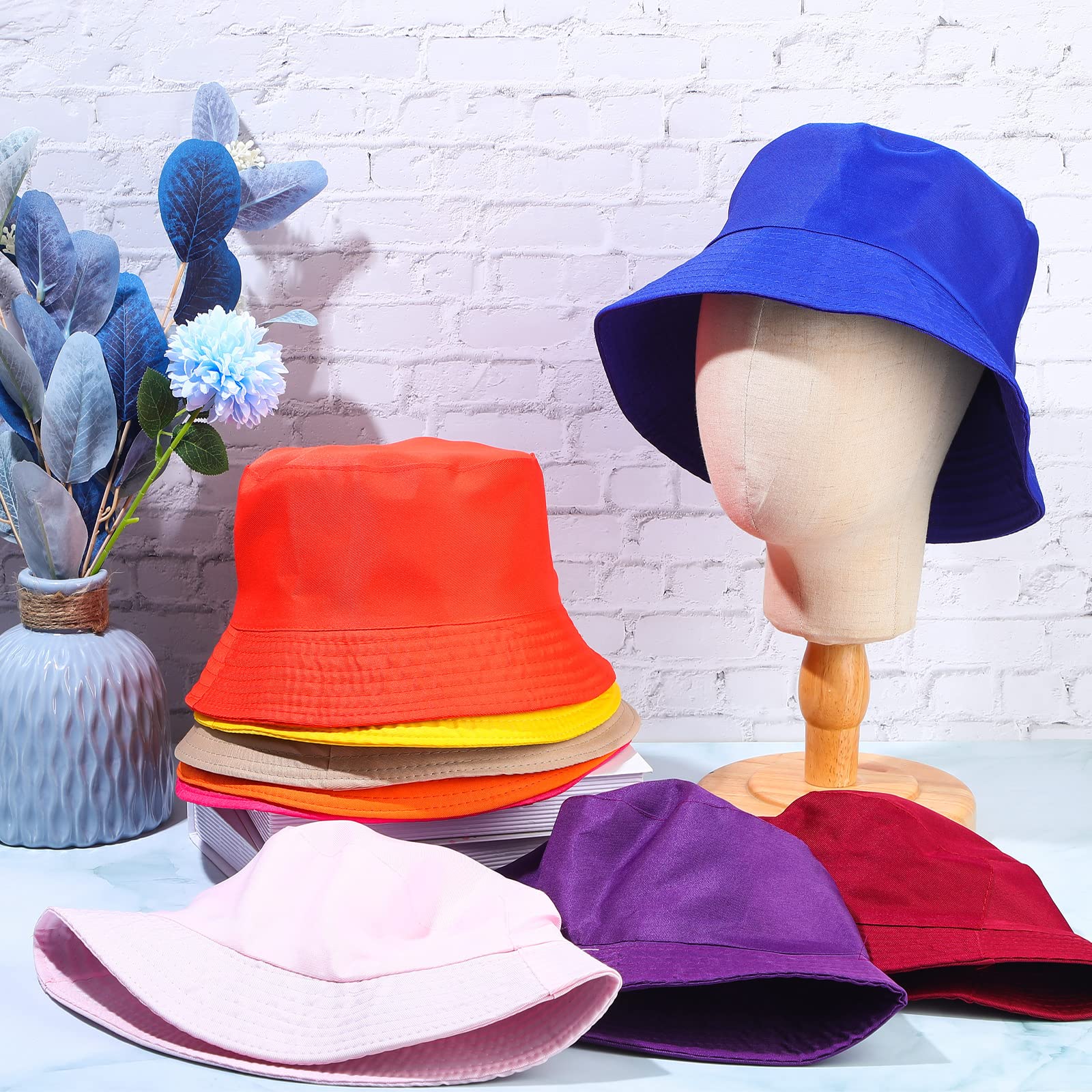 Haysandy 30 Pieces Solid Bucket Hat Bulk Packable Fishing Hats Travel Bucket Hat Beach Fishing Cap for Women Men(Multicolor)