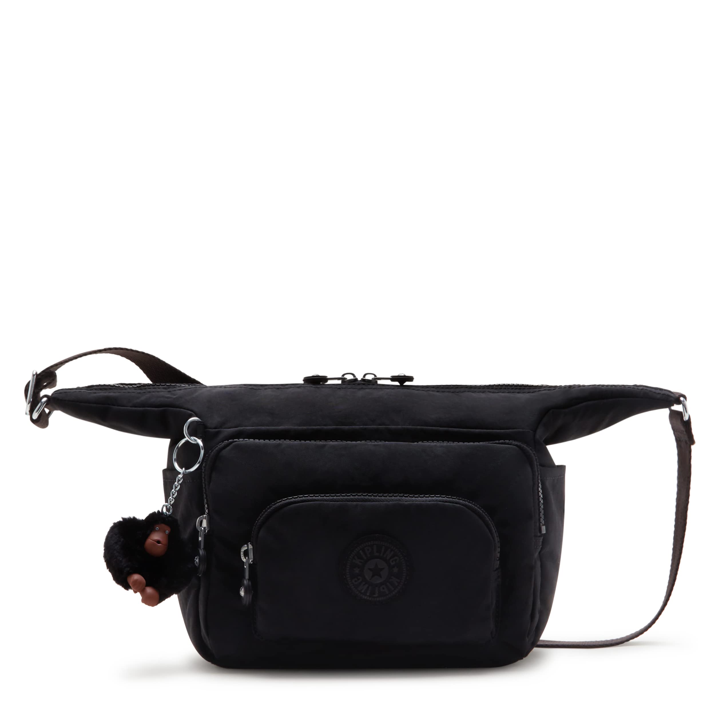 Kipling Womens Women's Erica Small Bag, Jetset Traveller, Small Handbag, Polyester Crossbody Bag, Quartz Metallic, 10.5 L x 7.25 H 5.75 D US