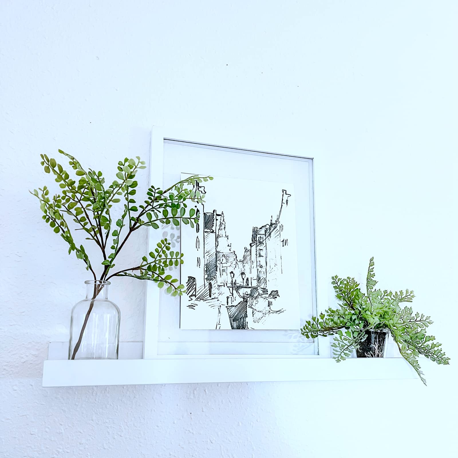 FIRMINANA 2 Pack 11x14 Floating Picture Frames,Display 2x3, 4x6, 5x7, 8x10, 11x14 Full Display Without Floating, Solid Oak Frame and High Definition Double Glass,Rustic White