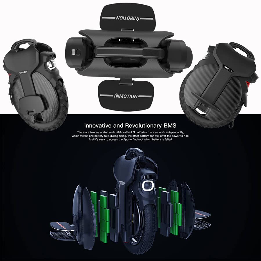 InMotion V11 Electric Unicycle 31 mph 75 Miles Mileage with Built-in Adjustable Suspension Safe and Comfortable Cruising EUC (US Plug), black, 21.18*18.1*5.82 inch