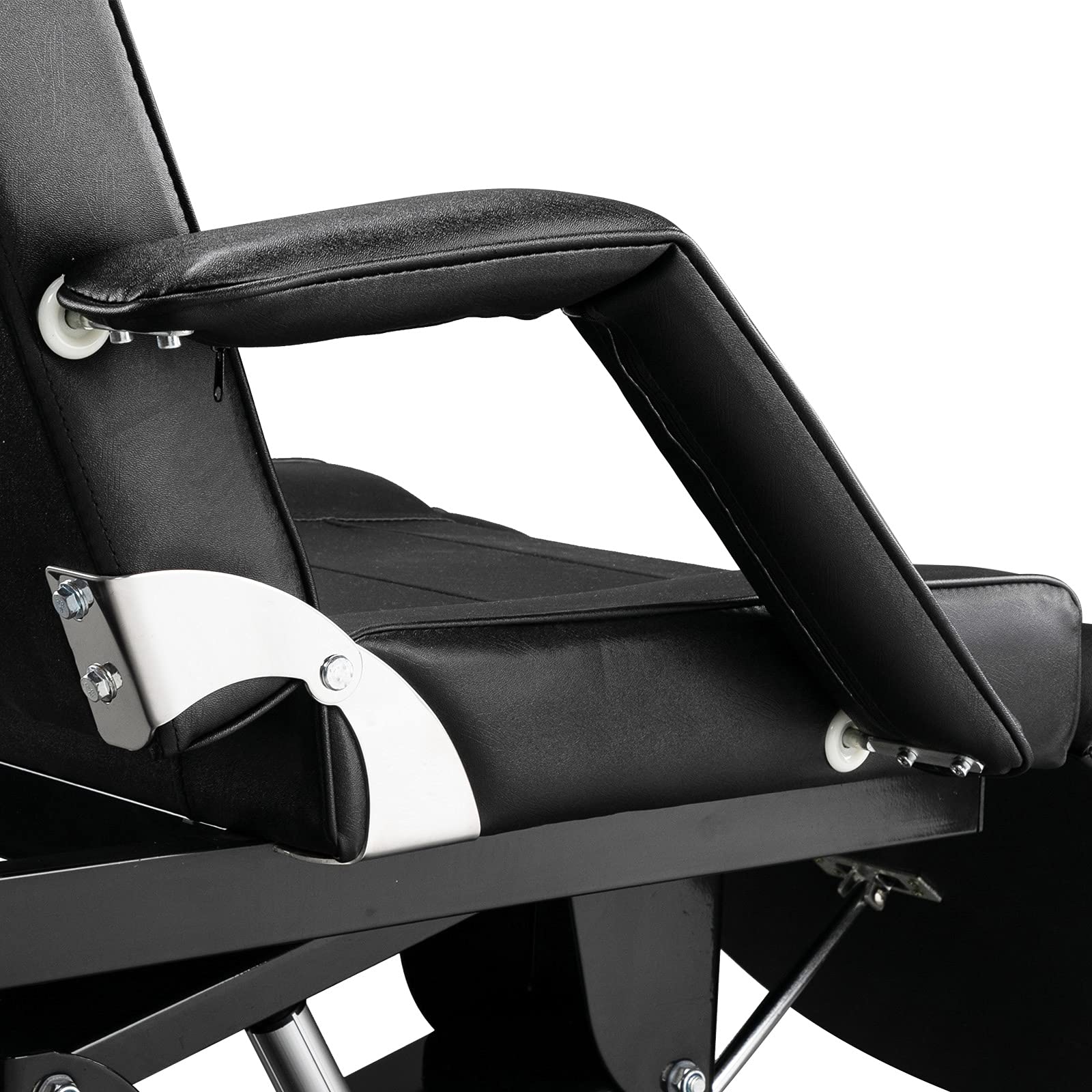 MENGK 72in 3-Section Spa Beauty Salon Tattoo Massage Bed with Motorized Reclinable Height Power Lift & Stool Black