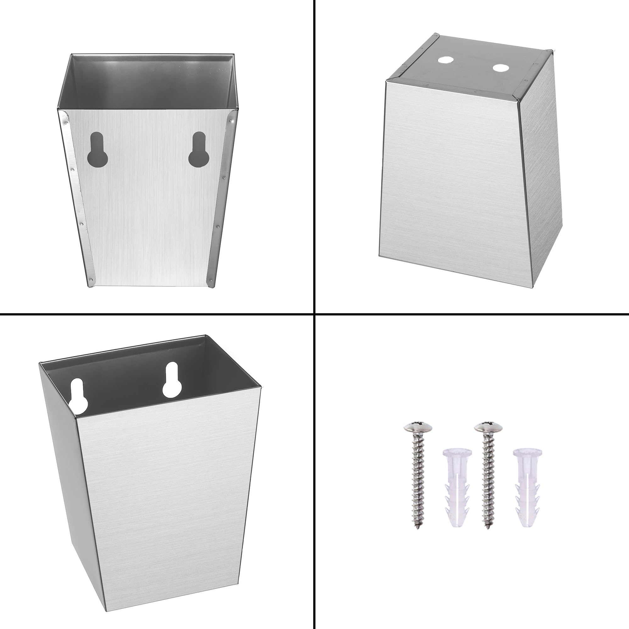 Jumiok Stainless Steel Bottle Cap Catcher Wall Mounted Beer Cap Collector Narrow with Drain Holes (Brushed Silver)