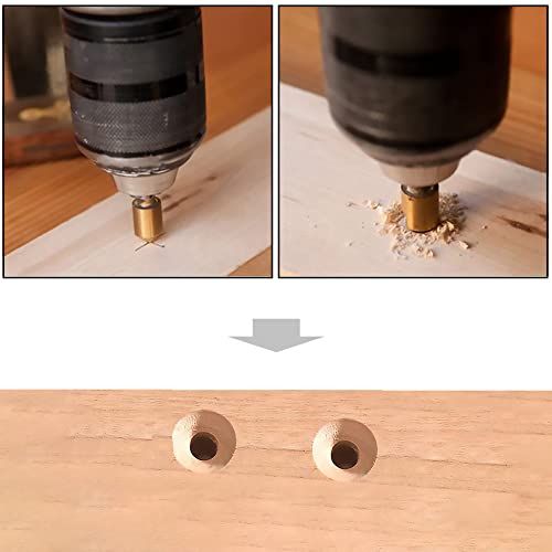 Kigauru 6 Pcs Countersink Drill Bit Set 1/4 Inch Hex Shank 90 Degree Sets High Speed Steel 5 Flute Countersink Bit Wood Quick Change Bit 6mm-19mm with 1 Pcs Automatic Center Punch Tool