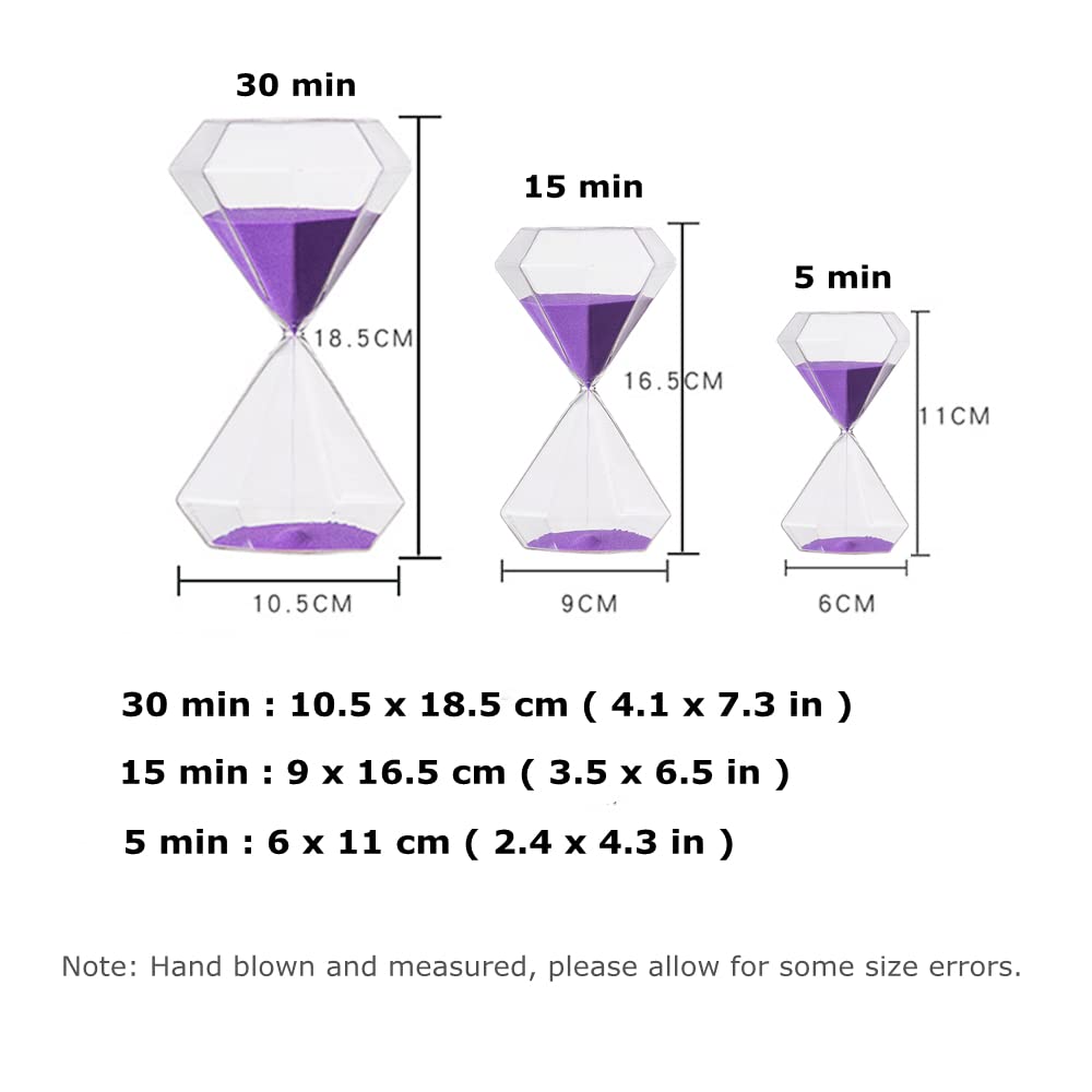 Hourglass 30 Minute Sand Timer Clear Glass, Unique Pink Sand Clock Time Control Measurement Children Games Tools Office Desktop Decoration