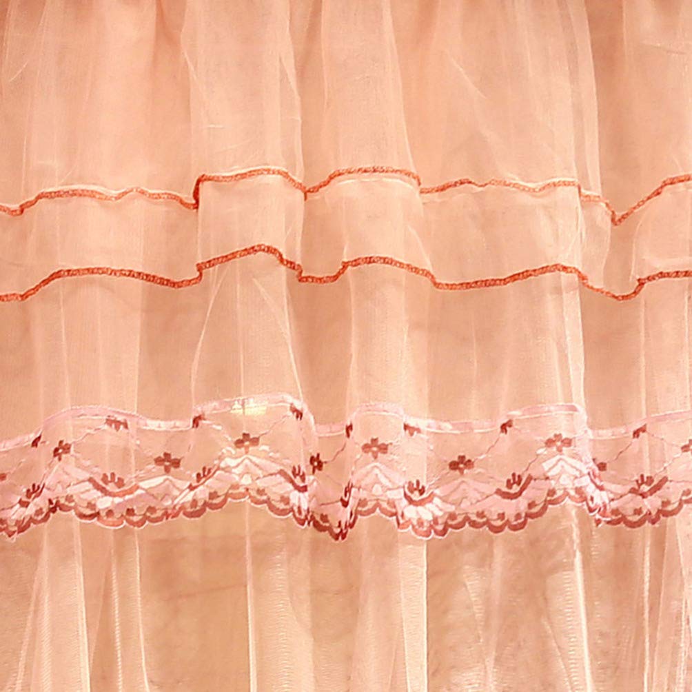 Garneck Princess Bed Canopy, Round Lace Dome Baby Kids Crib Netting Game House Canopy Tent Pink
