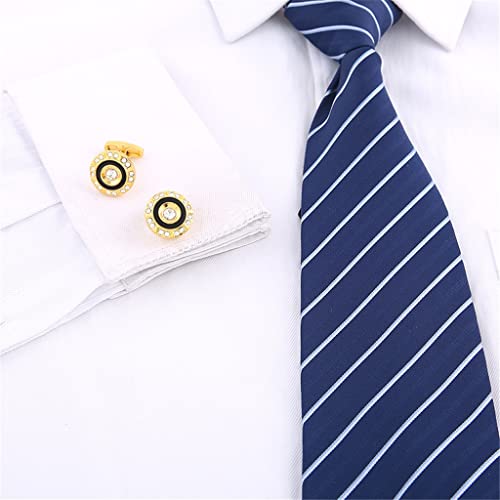 French Shirt Cufflinks Men's Diamond Cuff Stud Cuff Buttons Men (Color : A, Size : One Size)