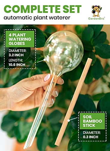 Plant Watering Globes Large Plastic XL Set of 4 - Automatic Plant Waterer Set for Indoor and Outdoor Plant Watering - Self Watering Planter Insert System with Plastic Watering Bulbs (4, Large )
