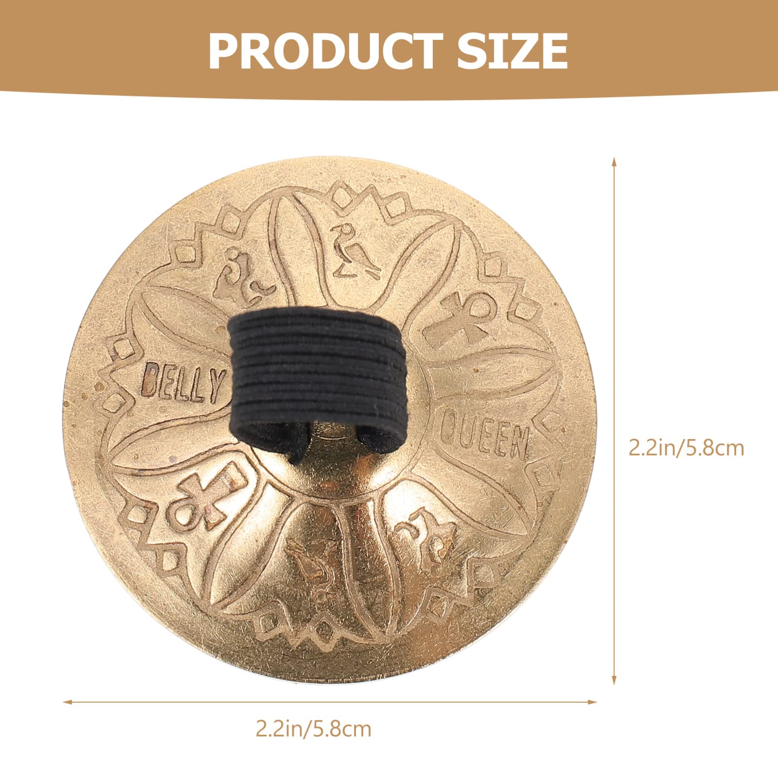 Generic 4 PCS Finger Cymbals, Hand Cymbal Belly Dance Zills with Elastic Band, Engraved Lotus, Percussion Music Instrument for Kids, Adults