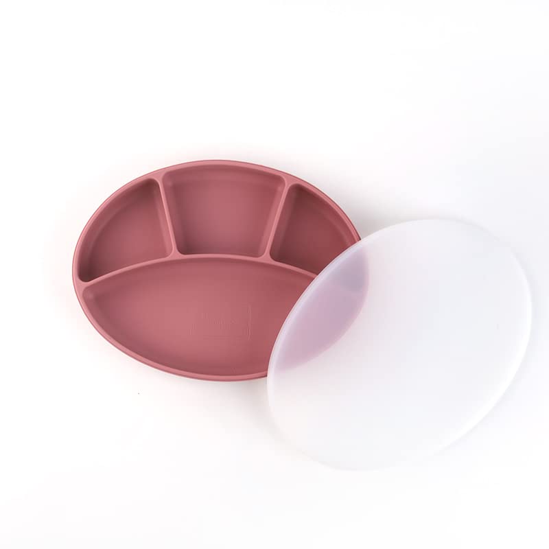 Momtopia BPA Free Silicone 7 Piece Toddler Dinnerware Set (red)