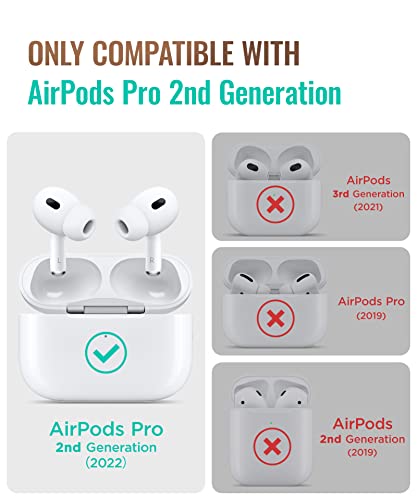 MOBOSI for AirPods Pro 2 Case 2022, Full-Body Shockproof AirPods Pro 2nd Generation Case with Keychain, Vanguard Armor Military Grade Hard Shell AirPod Pro 2 Case Cover for Men Women, Black