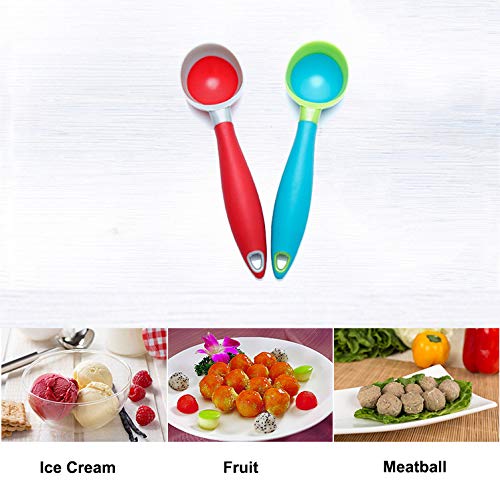 Ice Cream Scoop, 2PCS Nonstick Anti-Freeze Food grade PPR + rubber Ice Cream Scooper with the Hung Hole Design, Comfortable Handle, Dishwasher Safe,Ice Cream Scoops,