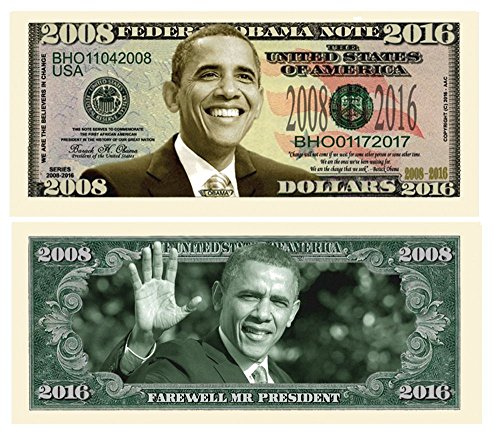 Pack of 25 - Barack Obama 2008-2016 Commemorative Dollar Bills