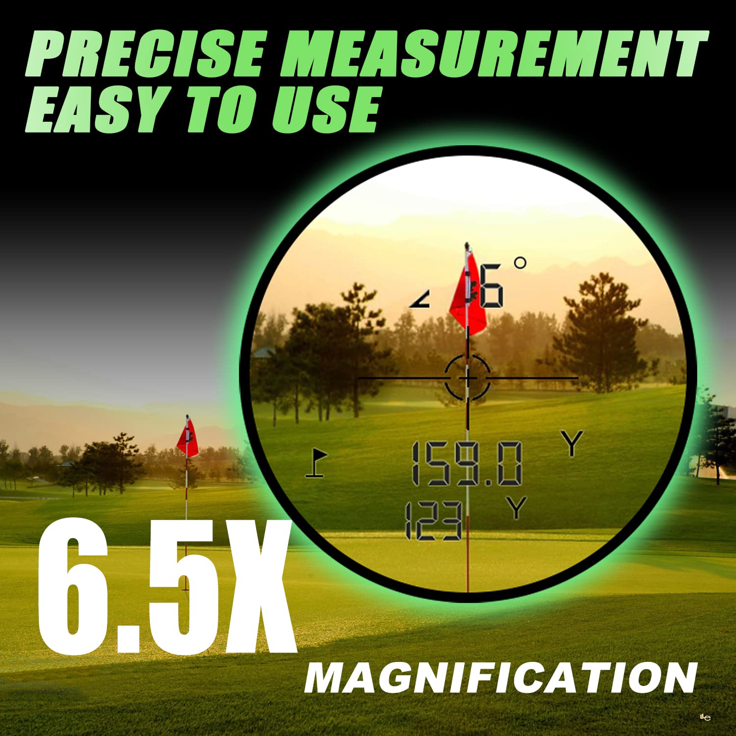 Golf Rangefinder Vaetuka Laser Rangefinder Magnetic 874Y 6.5X Magnification Clear View with Flagpole Lock & Vibration for hunt shoot golf