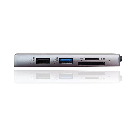 New USB C to HDMI Hub Adapter USB C Adapter Extends a Laptop’s USB-C into 5 Ports (1 USB 3. 0 Ports,1USB 2. 0 Ports,1 HDMI Port,1 SD Card Reader, 1 TF Card Reader (Grey)