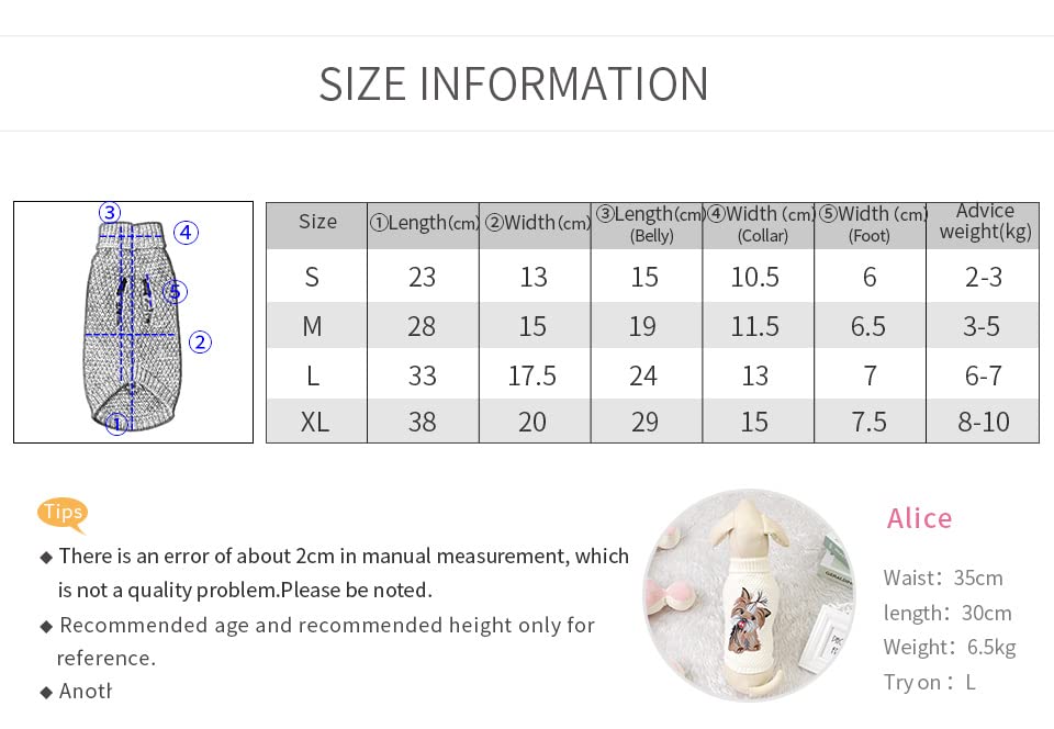 Neiwech Small Dogs Knitted Sweaters Medium Cats Soft Sweatshirts Pet Puppy Warm Winter Clothes Light Orchid Blue XL 82w590