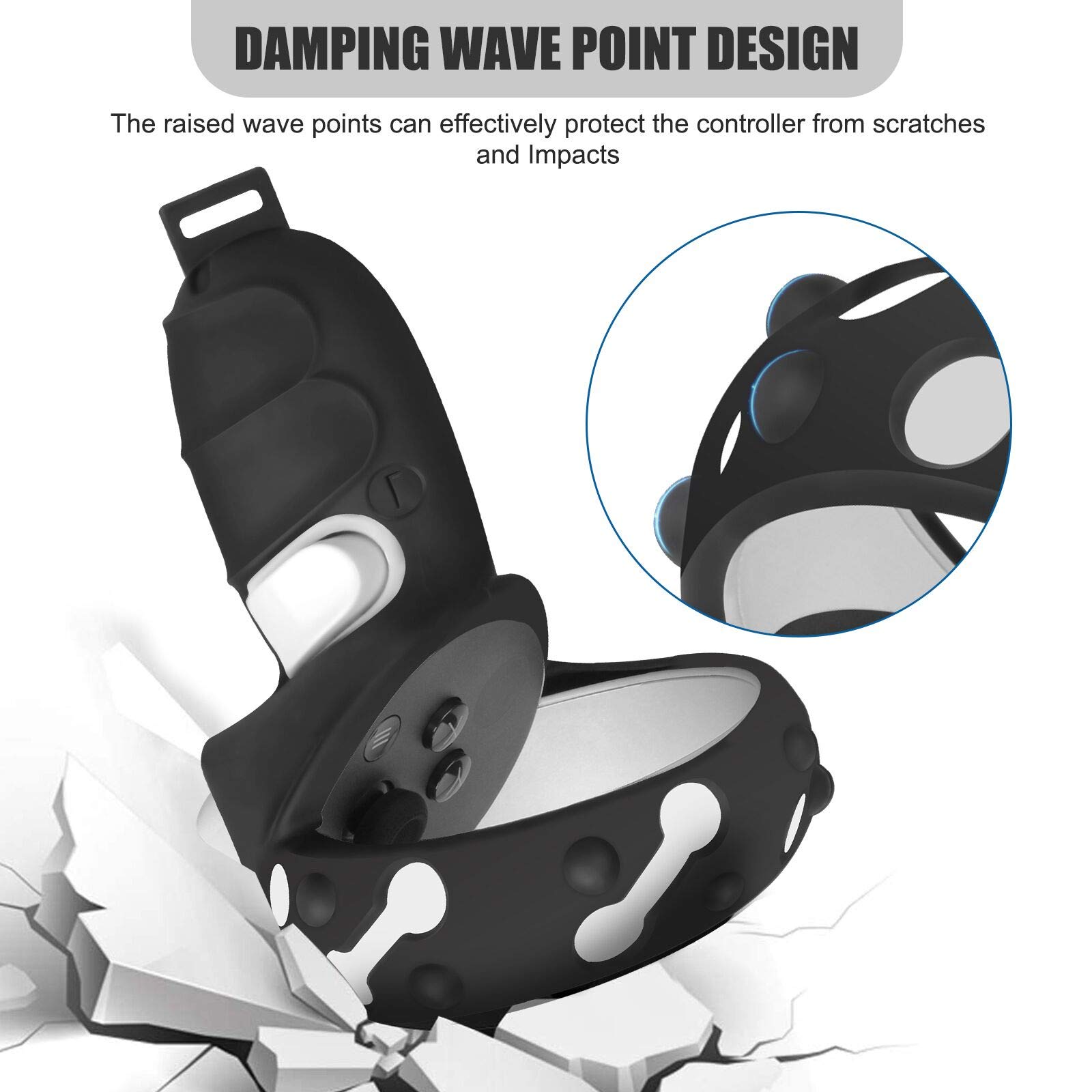 Eyglo Controller Grip Cover Strap and Face Cover Sweat Guardfor Meta/Oculus Quest 2,Sweatproof Washable Light Blocking