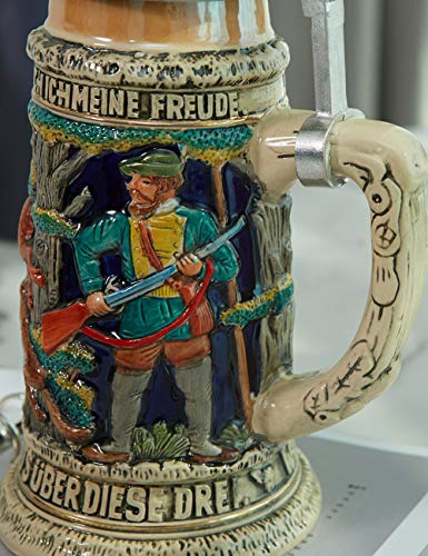 HAUCOZE Beer Stein Mug German Landmark Stanley Drinking Mug with Lid for Man 0.6 Liter