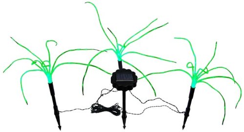 Wild Grass Solar Garden Lights. 3 Sprigs of Green Grass, 1.2 foot Tall