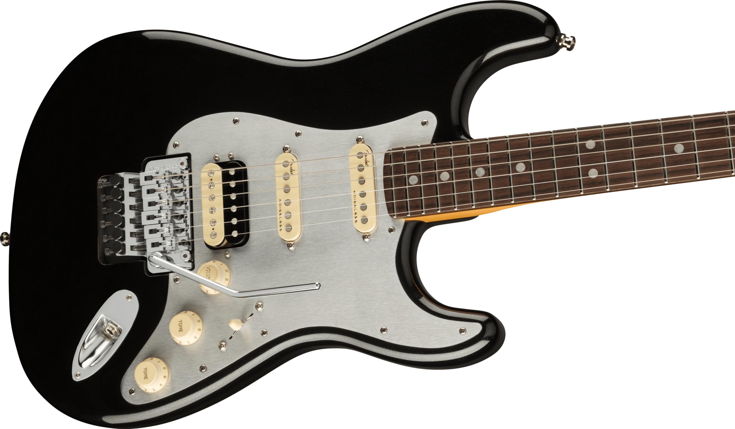 Fender American Ultra Luxe Stratocaster Floyd Rose HSS - Mystic Black with Rosewood Fingerboard