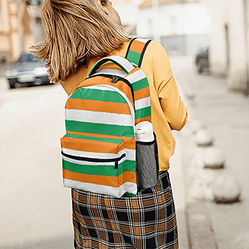 Stripes Saint Patrick Kids Backpack, Student School Bags for Boys & Girls, Bookbags with Adjustable Strapfor Travel