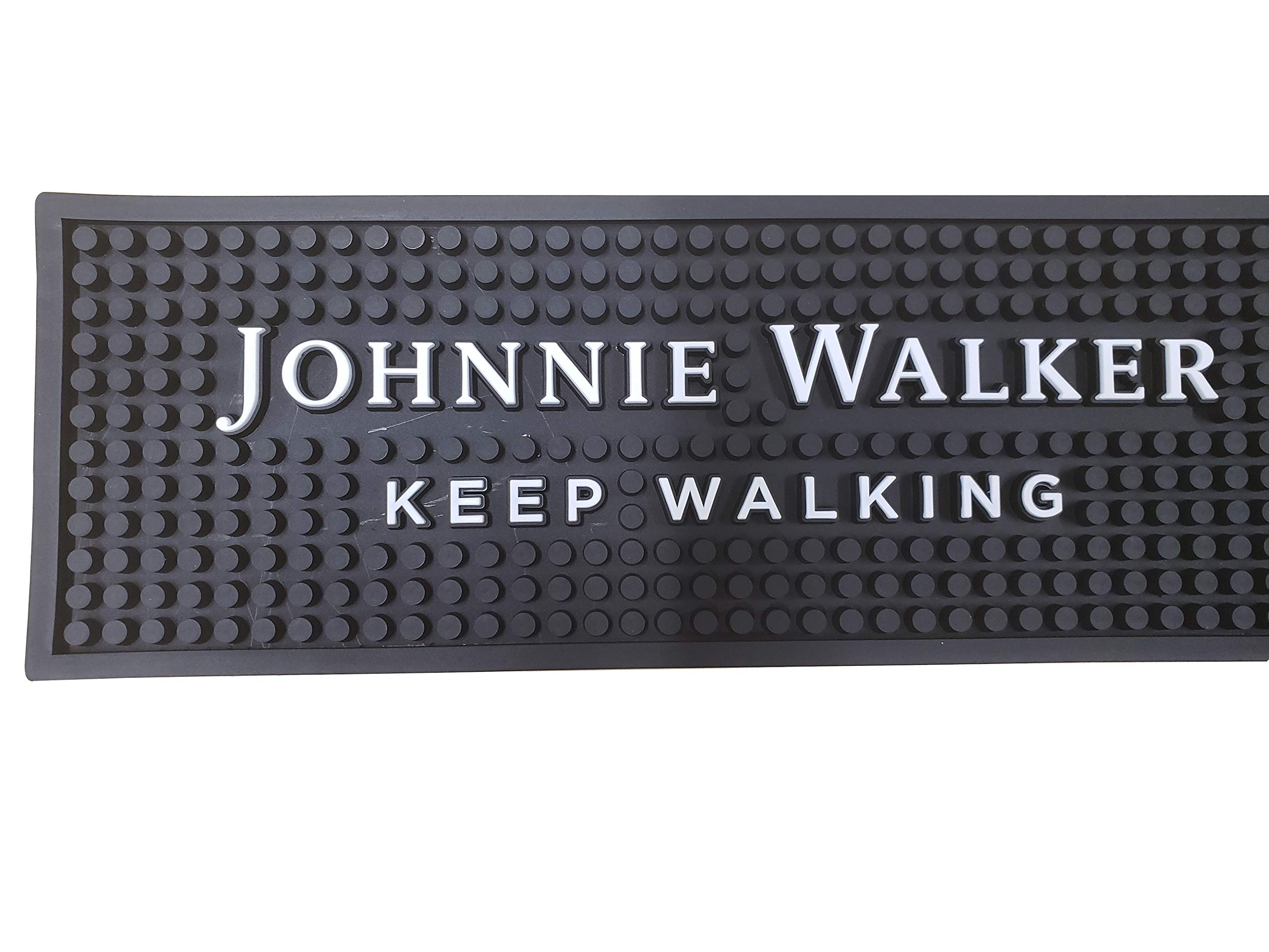 Johnnie Walker Bar Mat Keep Walking Scotch Whisky Spill Mat Rail Drip Mat - 19.25" x 3.5"