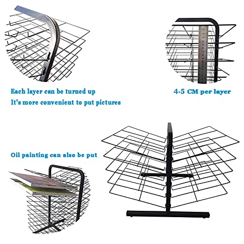 NEOCHY Drying Racks,Floor-Standing Art Studio School Studio Easel Oiling Board, A3, 8K Paper Work Drying and Display Office Storage Racks/10 Floors