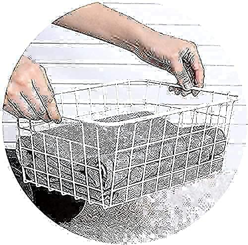 iPEGTOP Deep Refrigerator Freezer Baskets, Large Household Wire Storage Basket Bins Organizer with Handles for Kitchen, Pantry, Freezer, Cabinet, Closets, Pearl White, Set of 5