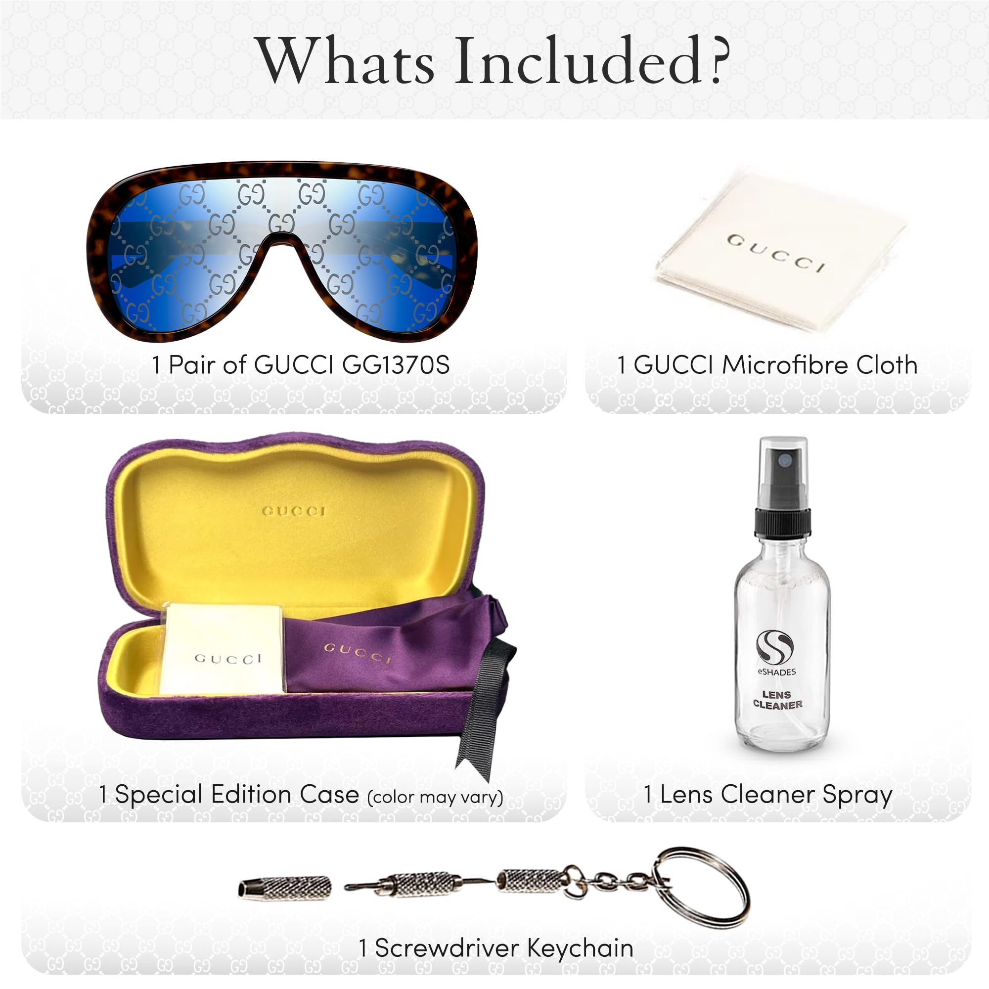 Gucci GG1370S Designer Shield Logo Sunglasses: Shield Frame Eyewear with Non-Polarized Lenses - Epitome of Luxury and Style