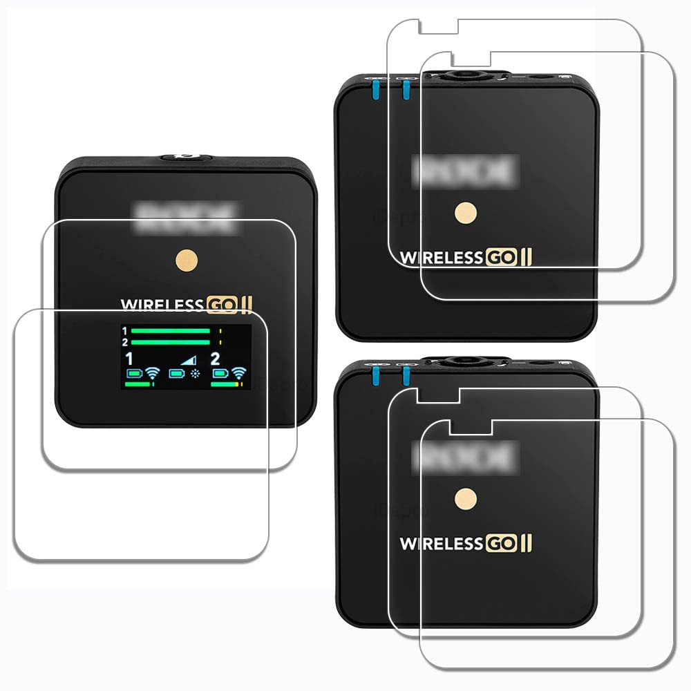Glass Screen Protector for Rode GO II 2 Wireless Microphone [2+4 Pack], iDaPro Tempered Glass Easy Installation