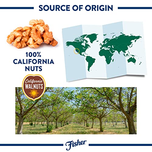 Fisher Chef's Naturals Walnut Halves & Pieces Pantry Pack PET 22 oz, 100% Unsalted Walnuts for Baking & Cooking, Snack Topping, Great with Yogurt & Cereal, Vegan Protein, Keto Snack, Gluten Free, 100% Recyclable