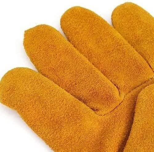 KOSECO Safety Work Gloves,Welding Gloves Heat Resistant and Fireproof Gloves Cowhide Welders Gauntlet,Leather Gloves Welder Protective Gloves