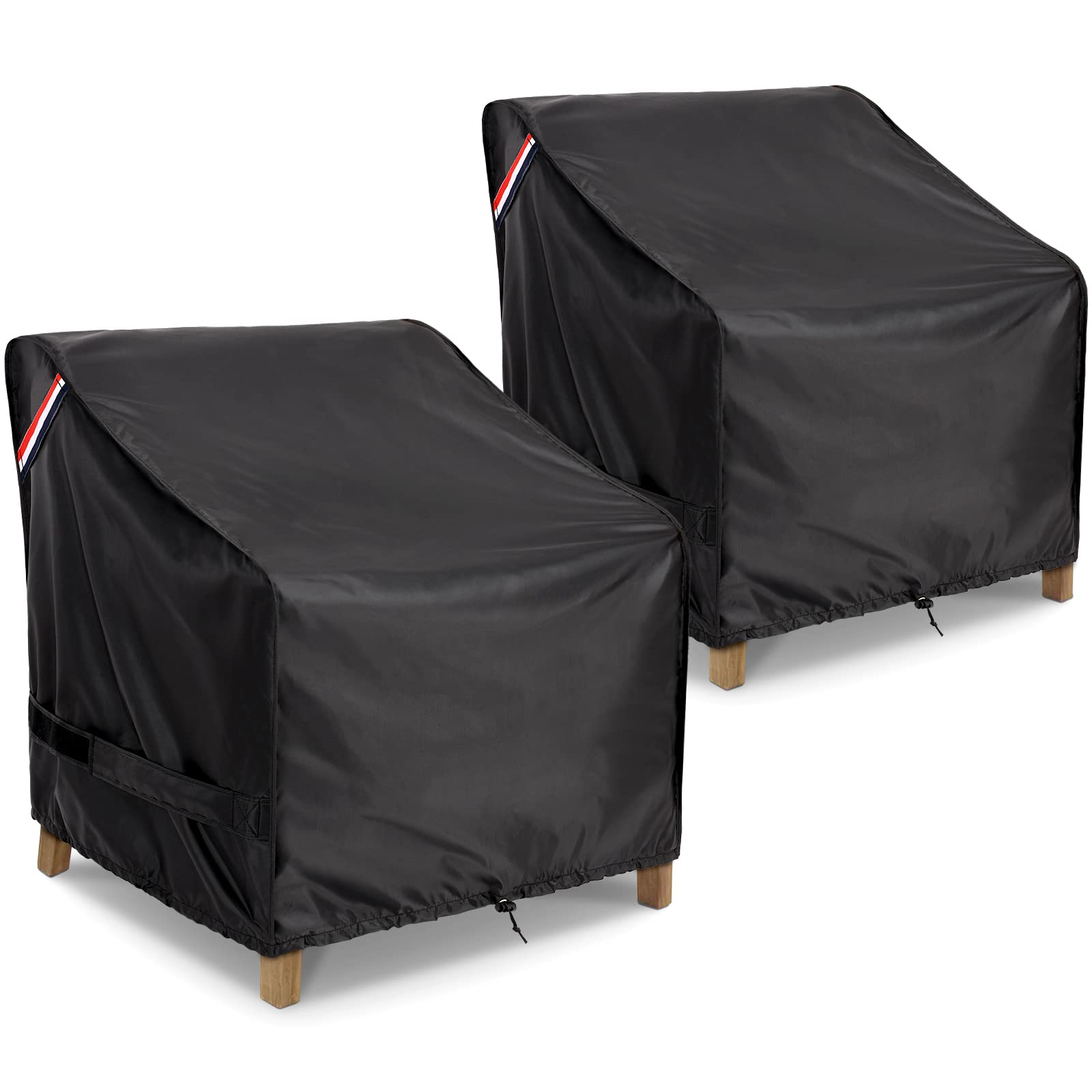 KylinLucky Patio Furniture Covers Waterproof for Chairs, Lawn Outdoor Chair Covers Fits up to 29 W x 30 D x36 H inches 2 Pack Black