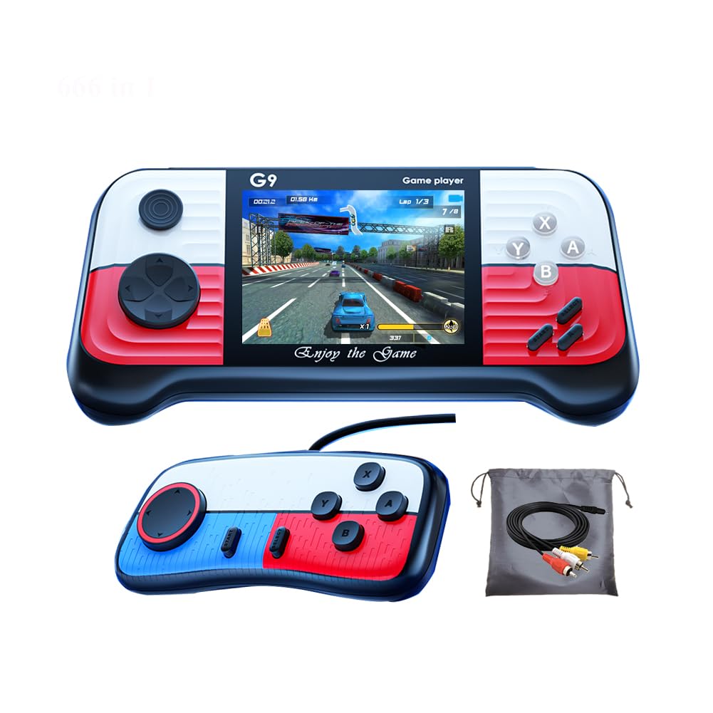 KJArrow Handheld Games for Kids Video Game Player with Built-in Games, Mini Game Console 3.0 Inch LCD Screen1020mAh Battery, Gift for Children Support 2 Players and TV