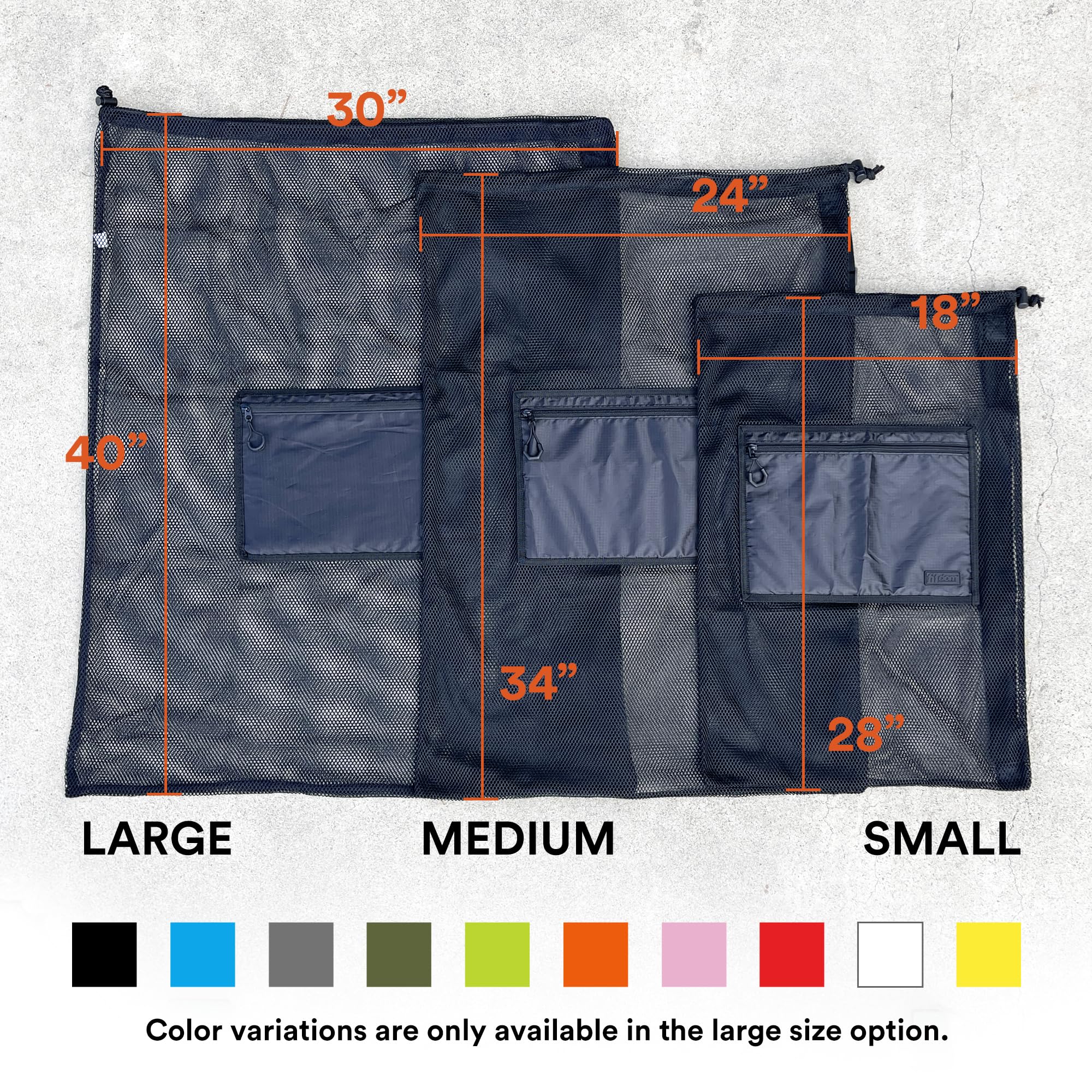 Fitdom Extra Large Heavy Duty Mesh Bag. Best for Soccer Ball, Water Sports, Beach Cloth, Swimming Gears. Adjustable Shoulder Strap. Secure Side Pocket