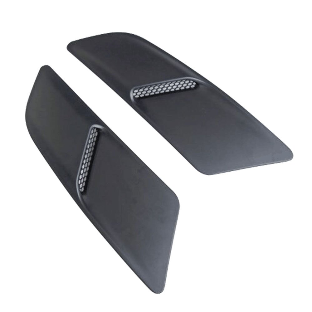 Front Hood Compatible With 2015-2017 Ford Mustang, GT Style PP Unpainted Hood Trim Scoop Vent Guards Heat Extractor Insert Vent By IKON MOTORSPORTS, 2016