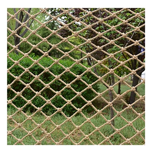 OUYOXI Safety net Child Protection net Decoration Net Hemp Rope 8mm, Multifunctional Hand Woven Retro Grid Net Safety Hemp Rope net Photo Wall, Hanging Net (Colour:Yellow,Size:1x1m(3.28x3
