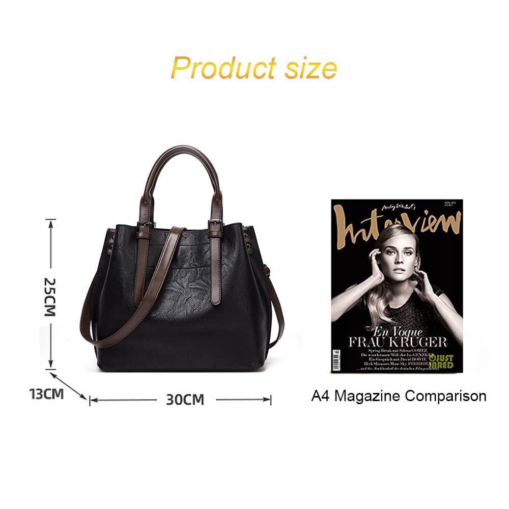 KKP Women's Leila Medium Triple Compartment Satchel Crossbody Bag Purse Handbag