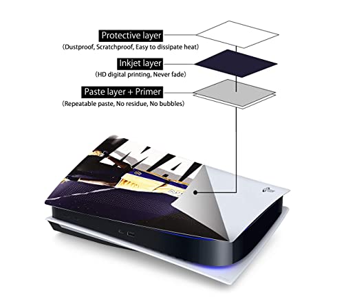 PEYANZ P.s.5 Skin for Console(Disk Edition) and Controllers Vinyl Sticker, Durable, Scratch Resistant, Bubble-Free